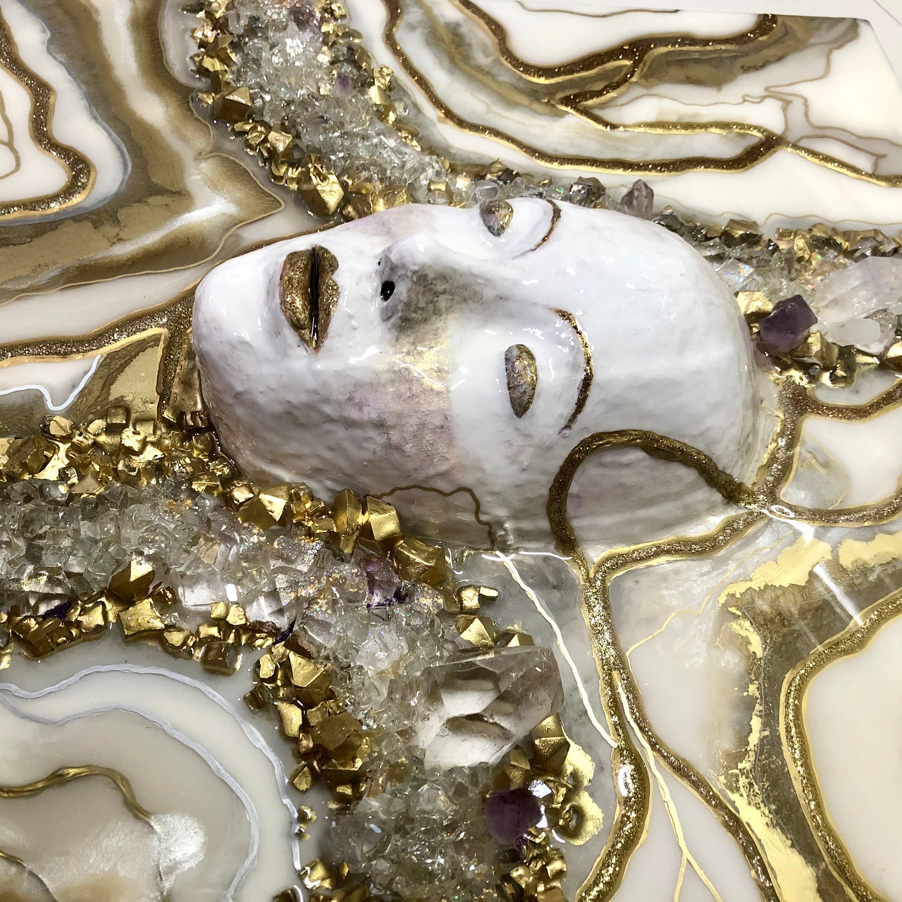 Crystal Goddess Wall Sculpture, Divine Feminine Art – Sonja Arroyo Art